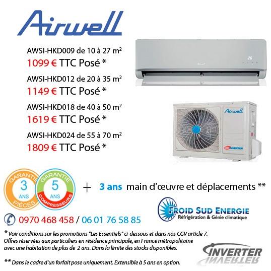 Climatisation inverter Airwell